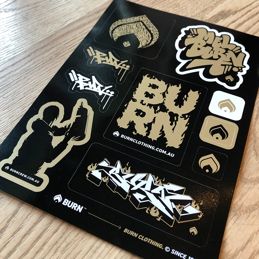 PREMIUM STICKER SHEET – Burn Clothing